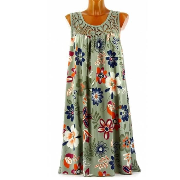 Robe,2020 femmes robe d'été Boho Style imprimé fleuri plage robe ...