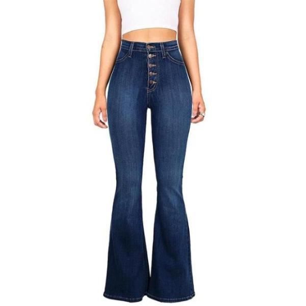 Jeans Femmes Sexy Taille Haute Pantalon Decontracte a Jambes Larges Adolescents Classique Denim ...