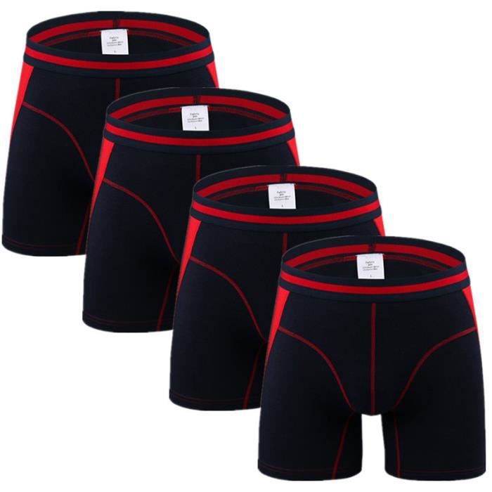 Boxer-shorty,Lot de 4 Boxers longs pour Hommes,culottes,sous-vêtements ...