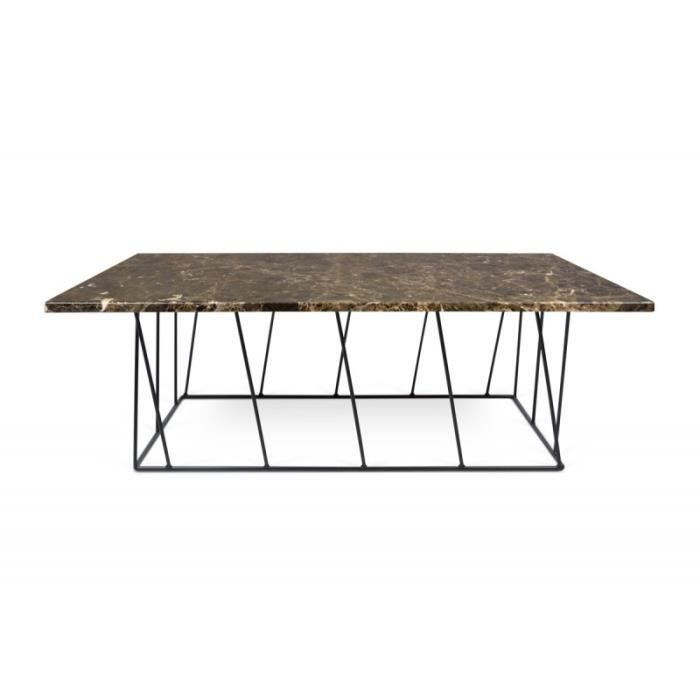 Temahome - Table Basse "helix" 120cm Marbre Marron & Métal Noir - Paris ...