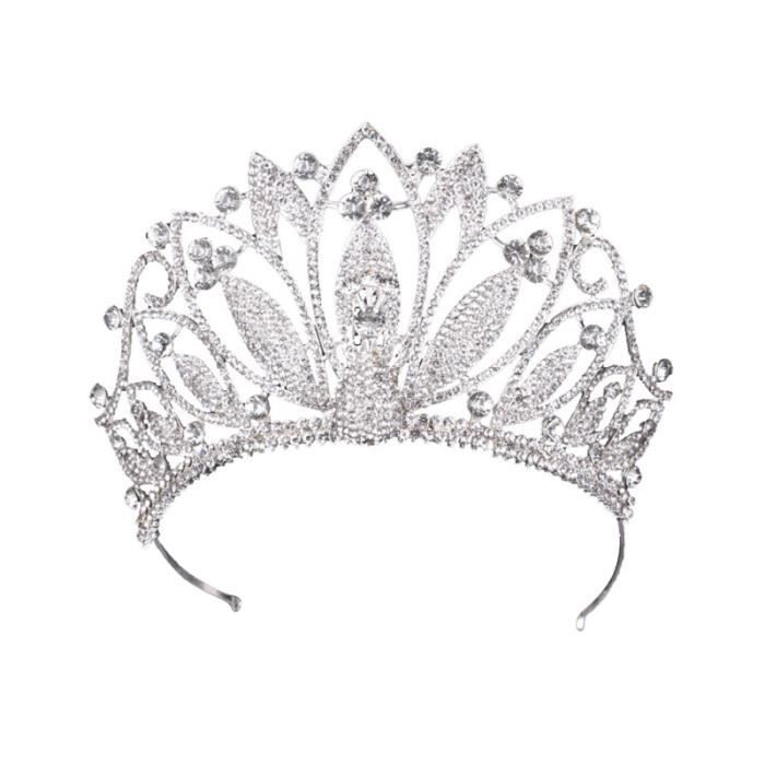 1pc rétro grande couronne baroque strass incrusté accessoires de ...