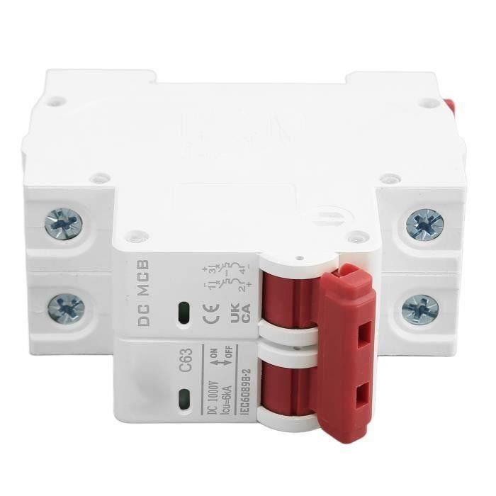 HAOLIP-Disjoncteur domestique Disjoncteur 2P DC 1000V MCB 63A Interrupteur de protection 6000A ...