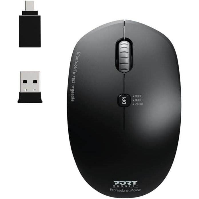 Port Connect Souris Mobile Bluetooth & Sans Fil Wireless 2.4 Ghz ...