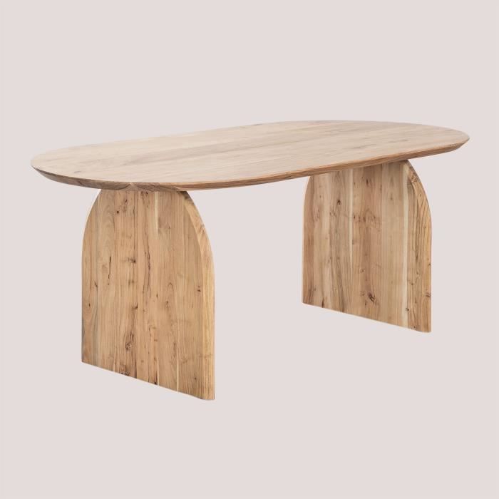 SKLUM Table à manger ovale en bois d'acacia (200x105 cm) Bedum Bois ...