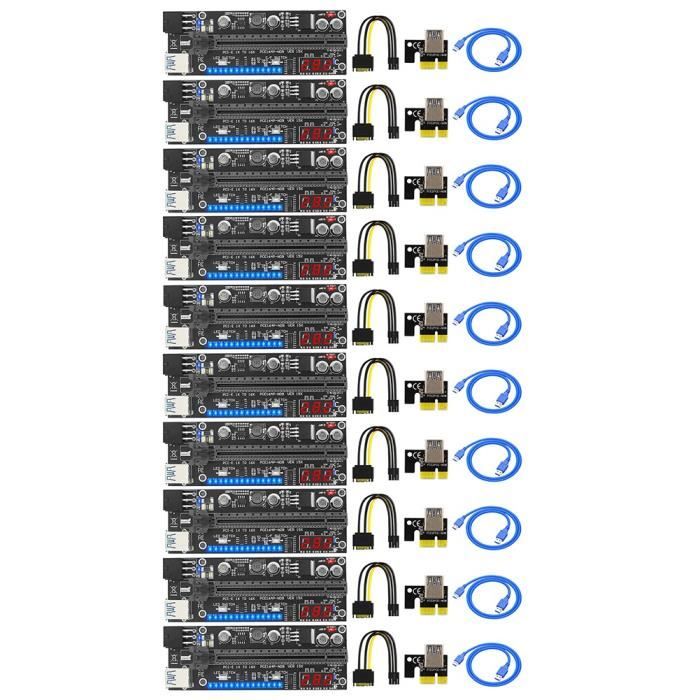 10 PièCes SséRies VER15X PCIE X1 à X16 PCI-E Carte de Montage VER 15X ...