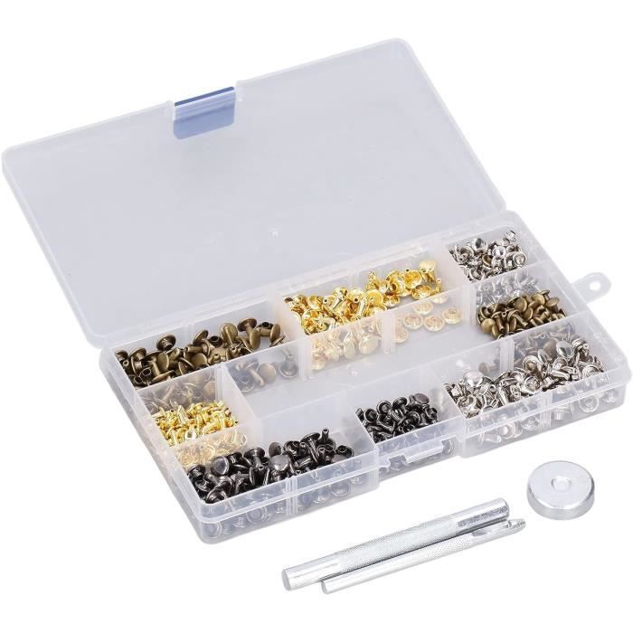 Rivets En Tissu, Rivets En Cuir Jeu De 240 Capuchons Doubles Avec Outil ...