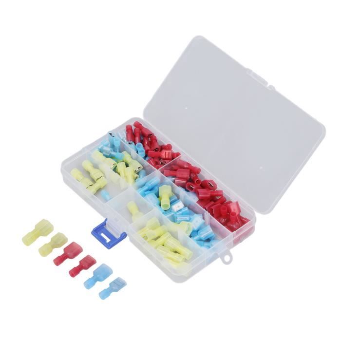MAG Connecteurs de fils 100pcs Cosses de Connecteurs de Fil à Bêche, Kit D'assortiment de Cosses ...