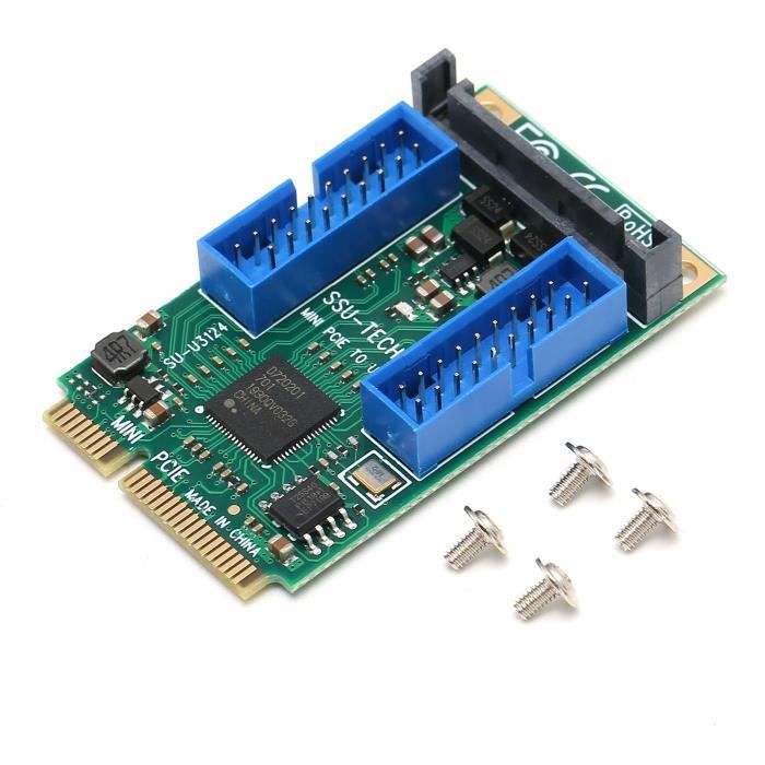 YOSOO MINI PCI-E vers USB3.0 Carte d'extension avant MINI PCI‑E vers USB3.0 pour Windows XP/2003 ...
