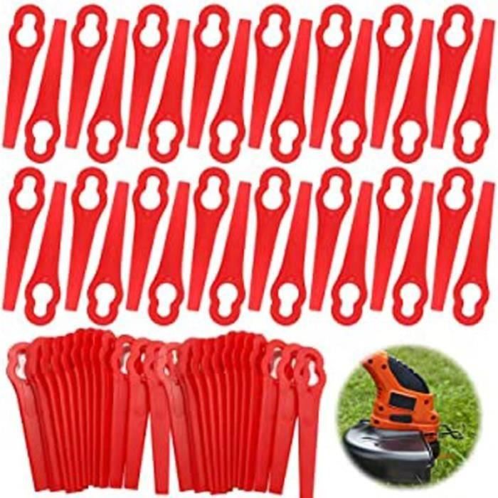 PIECE DETACHEE OUTIL DE JARDIN Lot De 100 Lames De Rechange En Plastique Pour À Gazon 83 Mm ...