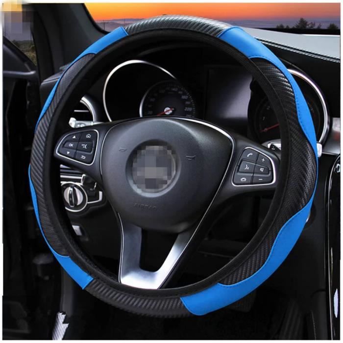 COUVRE-VOLANT,Bleu--Housse de protection antidérapante pour volant de voiture, en Fiber de ...