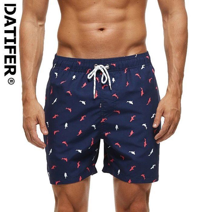 DATIFER-Short de plage en polyester pour homme,maillot de bain imprimé ...