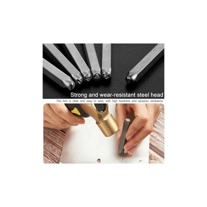 36 Pices Lettres et Chiffres Frapper 6mm Poinon Lettre Metal A-Z et 0-9 ...