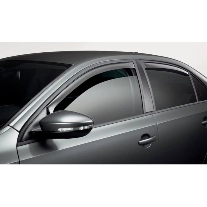 4 Déflecteurs de Vent Pluie d'air Noir Fumé Transparent Vitres Voiture ...
