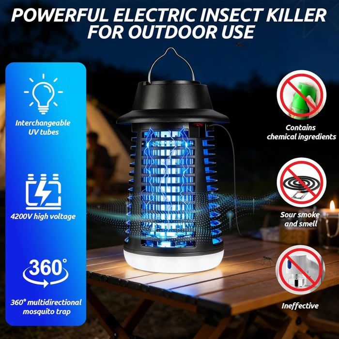 Lampe Anti Moustique Extérieur, Lampe Anti Mouche 18W 4000V UV Tueur d ...