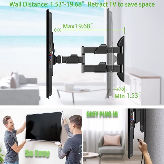 Schiuma Support Murale Tv Orientable Et Inclinable Pour Télé De 32 À 50 ...