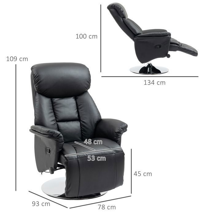 Fauteuil relax fauteuil TV réglable manuellement avec dossier ...