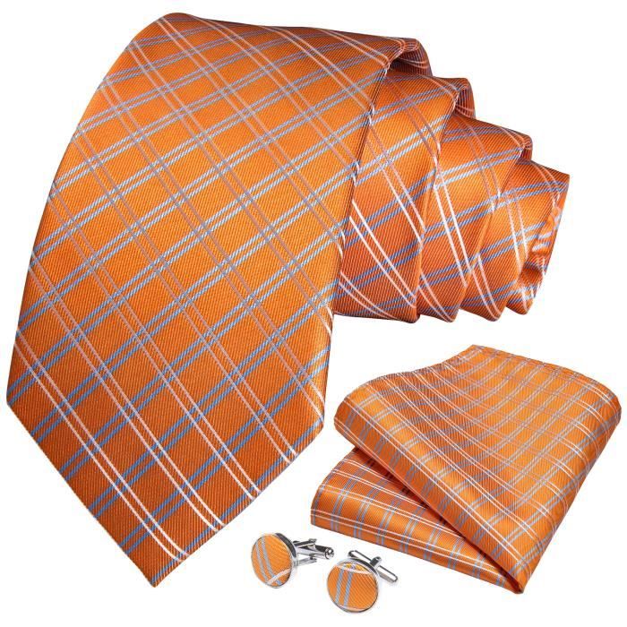 N-7392 - Cravates en soie Orange pour hommes - Cdiscount Prêt-à-Porter