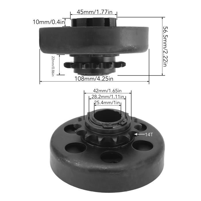Mxzzand Embrayage de Kart 14T Embrayage centrifuge 14T Go Kart ...