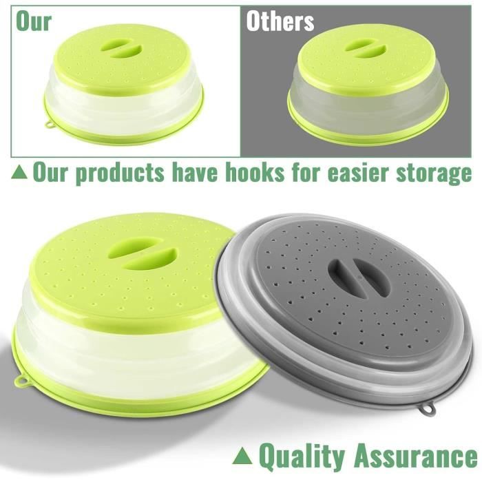 Cloche Micro Onde,2PCS Cloche Micro-Onde Pliable,Onde Passoire avec ...