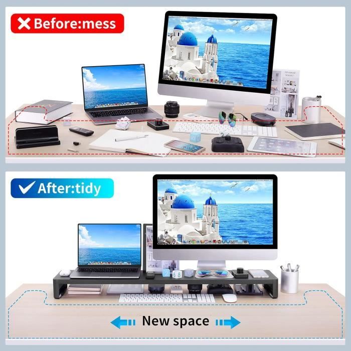 VAYDEER Support Moniteur PC Double avec 4 USB Ports, Rehausseur Ecran ... VAYDEER Support Moniteur PC Double avec 4 USB Ports, Rehausseur Ecran ...