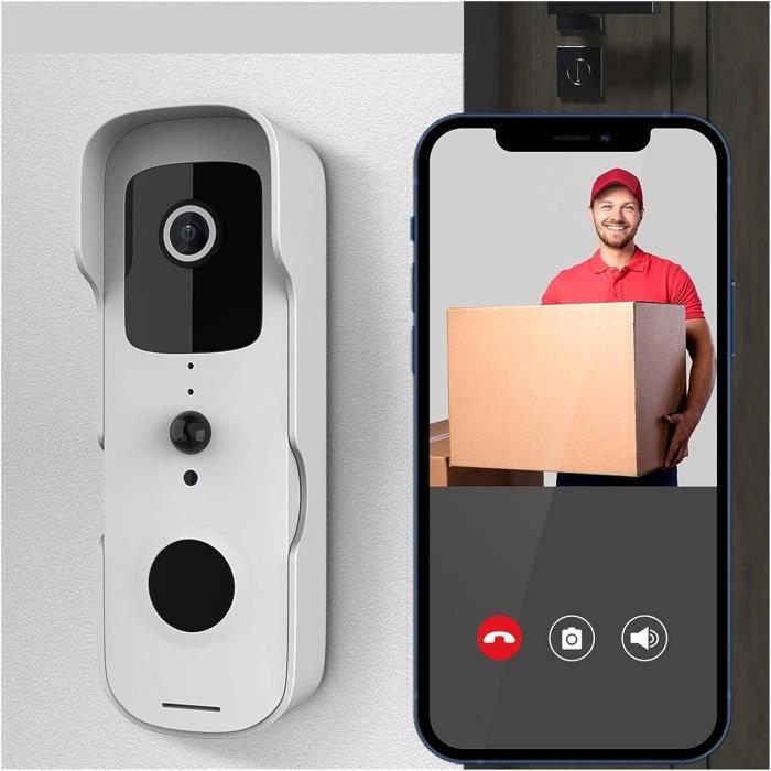 Sonnette Video Sans Fil Tuya Smart Video Doorbell Ip Camera Outdoor Wireless Doorbell Intercom Smart Home Security Cdiscount Bricolage