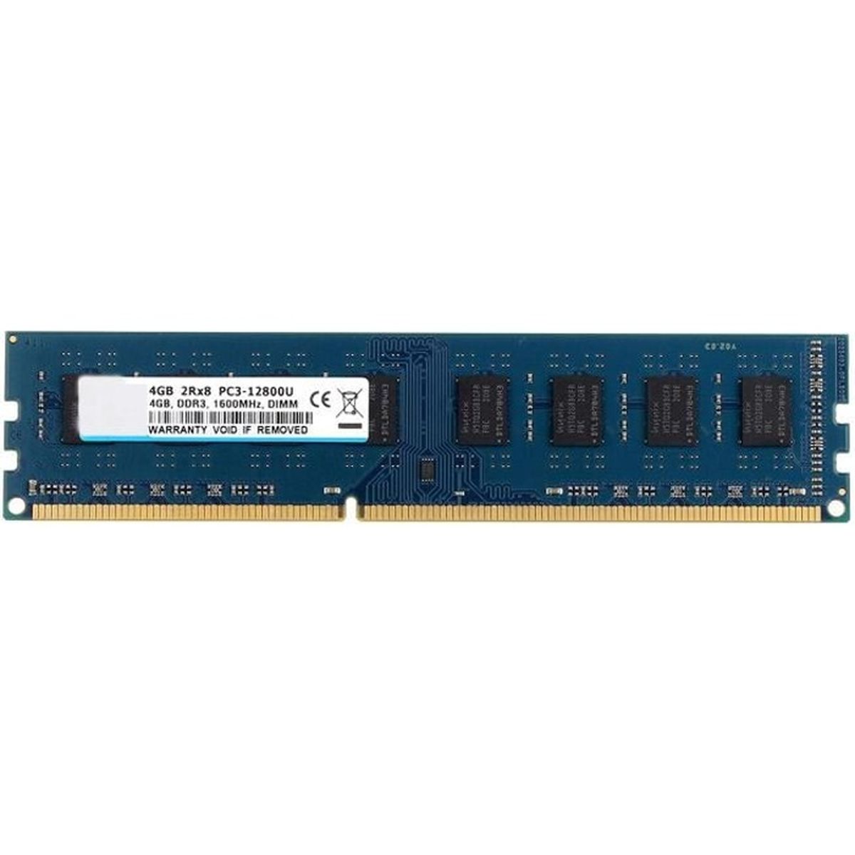 4GB DDR3 1600MHz DIMM PC3-12800 CL11 1.5v (240 PIN) 2RX8 Non-ECC, Unbuffered Desktop Memory RAM ...
