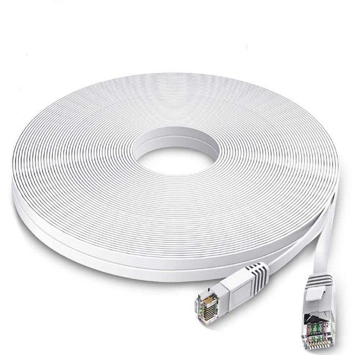 Câble Ethernet 20m Cat 6 Plat Câble de Réseau Haute Vitesse Gigabit ...