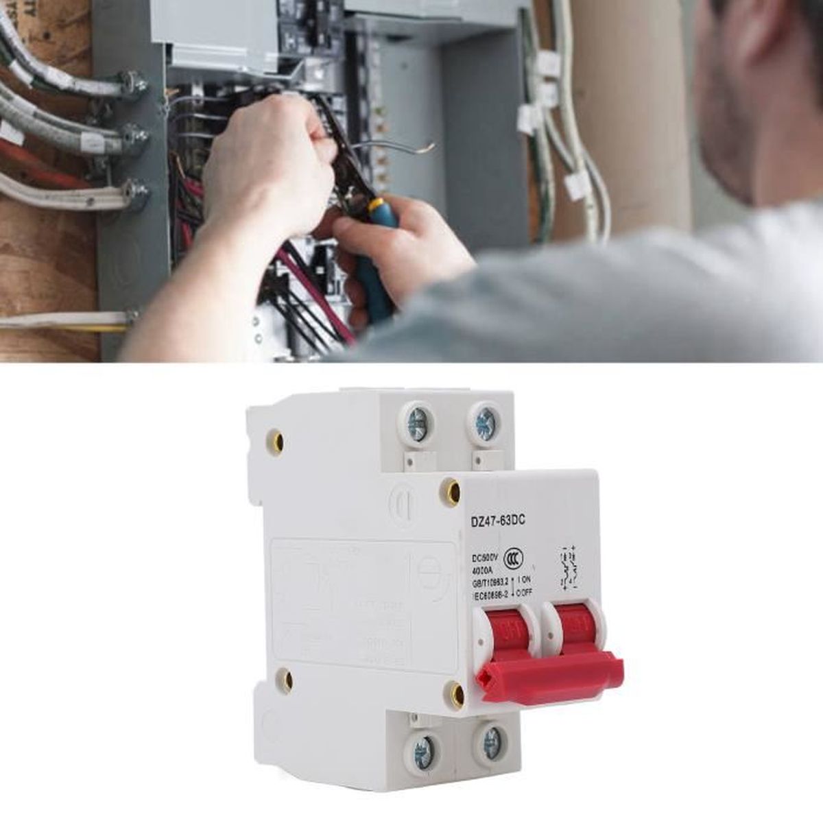 CET - Disjoncteur CC Disjoncteur photovoltaïque DC 500V interrupteur d ...