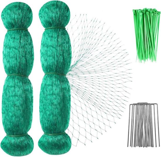 Filet Anti Oiseaux, 2 Pcs 4 X 10 M Vert Filet Protection Oiseaux, Jardin Filet Arbre Fruitier ...