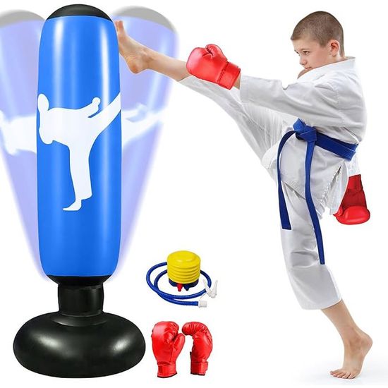 Kids Inflatable Boxing Bag, 160 cm Kick Bag, Boxing Bag Training Set ...