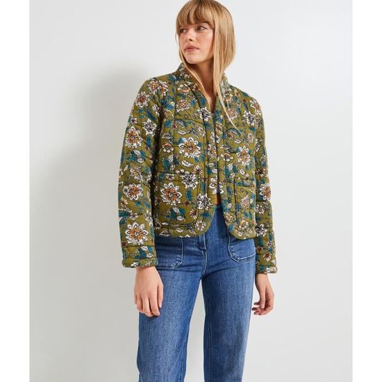 GRAIN DE MALICE - Veste réversible matelassée femme Kaki - Cdiscount Prêt-à-Porter