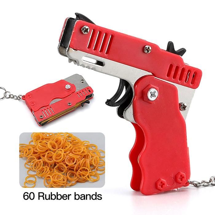 Metal Burst Pliable Rubber Band Gun Rubber Band Boy Gift Pendentif ...