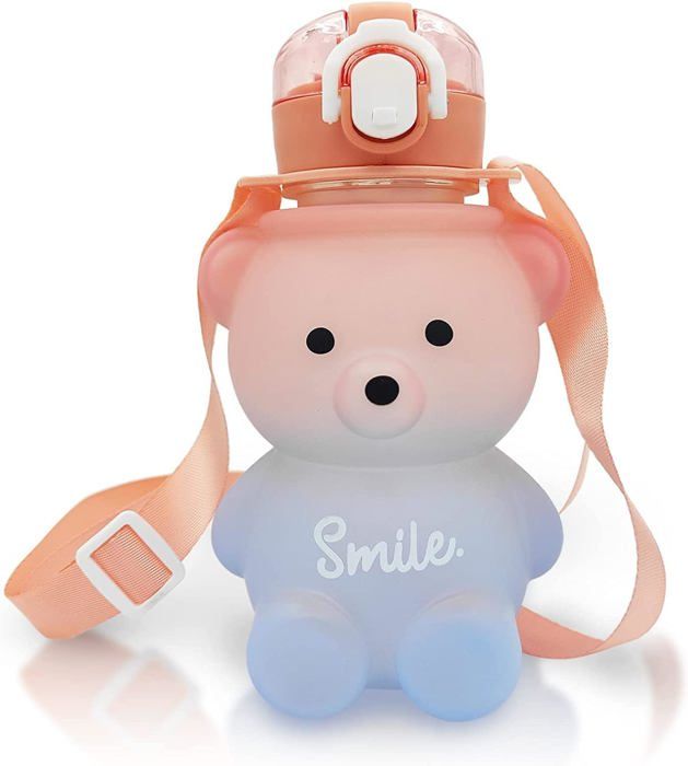 Kawaii - Gourde d'eau - Grande capacité - Avec paille et sangle ...