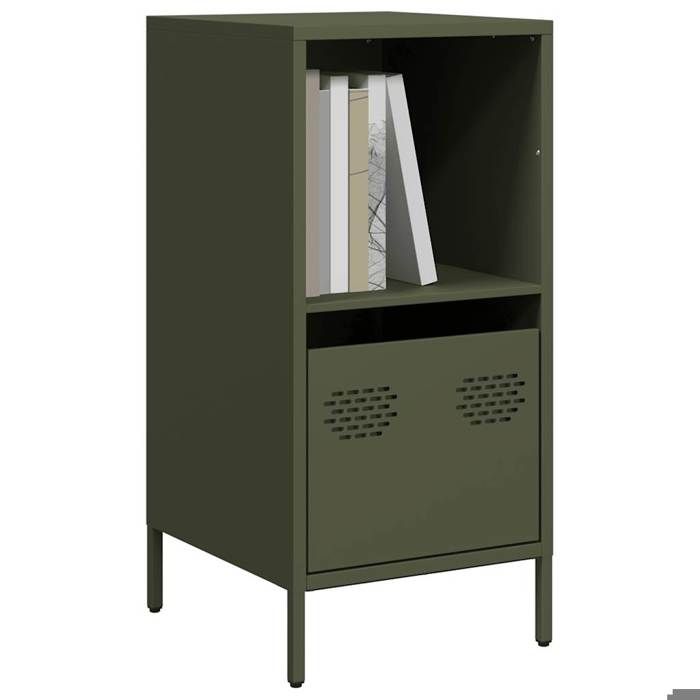 VidaXL Buffet vert olive 35x39x73,5 cm acier laminé à froid, meuble de ...