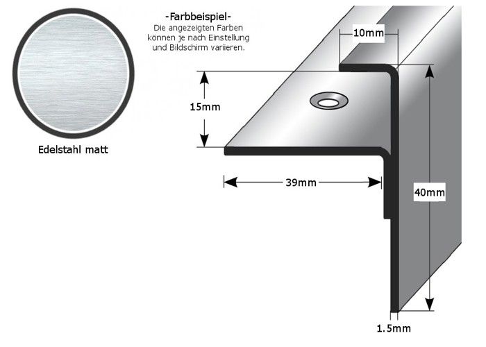 Profilé d'insertion | Acier inoxydable | Argent | Largeur 42 mm ...