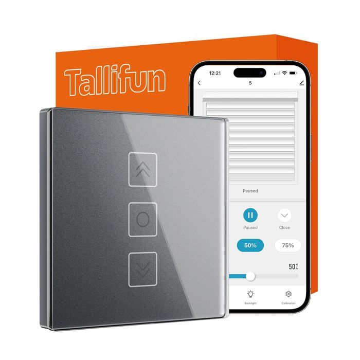 Tallifun Smart Roller Shutter Switch with Percentage Function, Voice ...