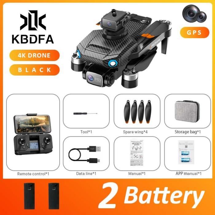 4K-Noir-GPS-2B-KBDFA Drone P8 Pro Avec Caméra 4K HD, Positionnement GPS ...