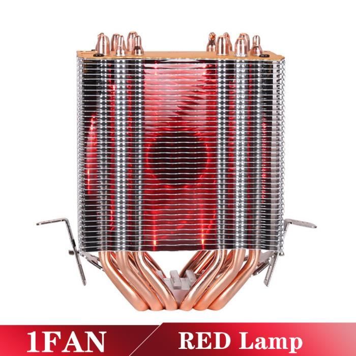 1FAN-Rouge 4PIN 6 Heatpipes RVB CPU Radiateur PWM Silencieux 130W Pour ...