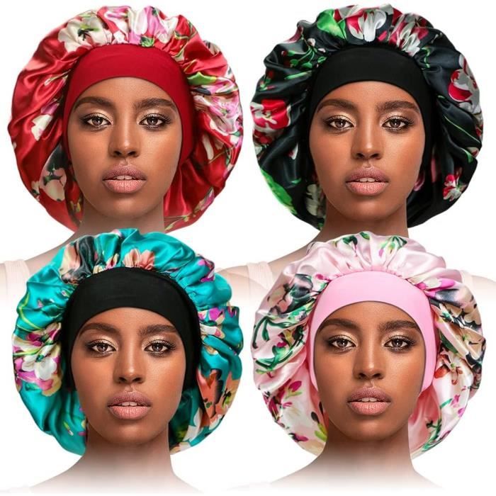 Lot De 4 Grands Bonnets De Sommeil Soyeux Pour Femme - Pour Soins Des ...