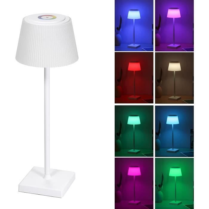 Lampe De Table Sans Fil, 3 Couleurs Gradable Rgb Lampe De Chevet Commande Tactile, Batterie ...