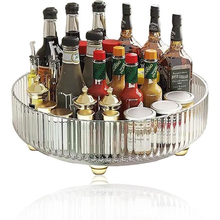 Plateaux De Rangement Tournants, Plateau Tournant Cuisine Rotatif 360°, Transparent Plastique ...