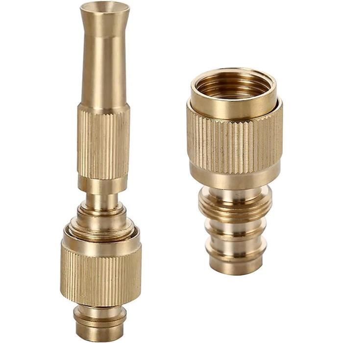 Ensemble de Buses de Tuyau D'Arrosage en Laiton,Pistolet Pulvérisateur d'eau réglable et ...
