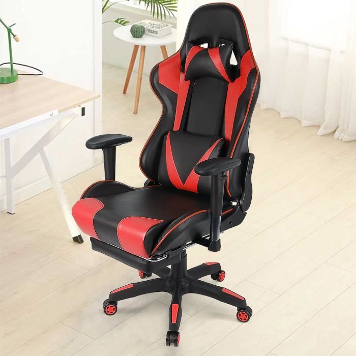 MOBILIER DE JEU DE BUREAU!!! Fauteuil de bureau gaming - Rouge et Noir ...