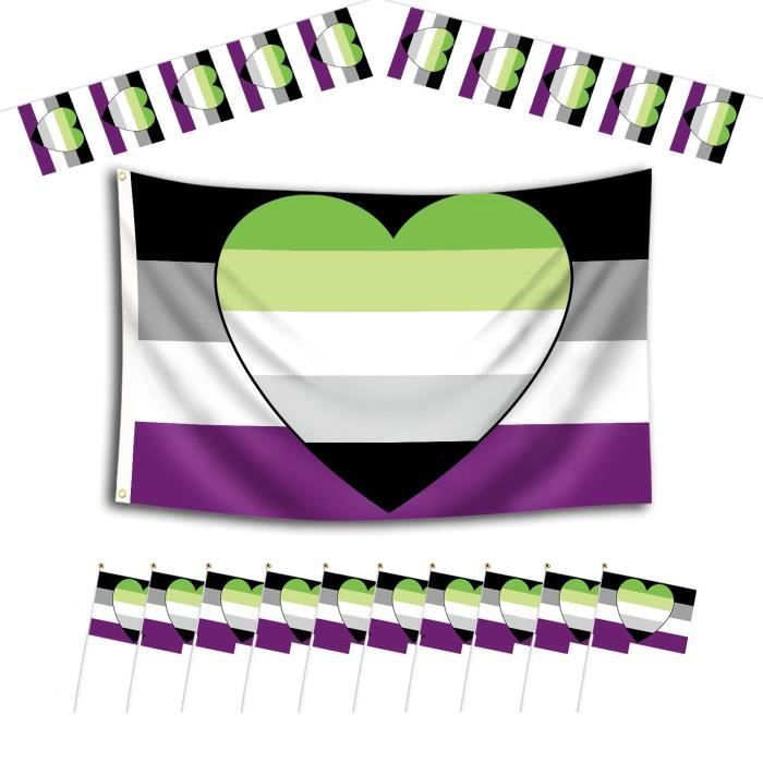 Lesbian Pride Rainbow Stick Flag Les Pride Heart Mini Hand Held Flag ...