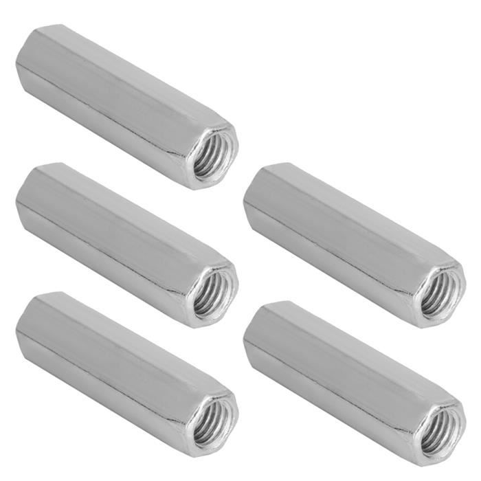 Crous Longs 5 Pièces En Acier Zingué M10 * 40/50 Long Écrou Hexagonal Écrou Fileté Quincaillerie ...