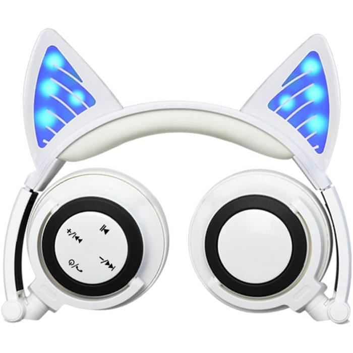 Cat Oreille Écouteurs, Bluetooth Sans Fil Clignotant Glowing Cosplay ...
