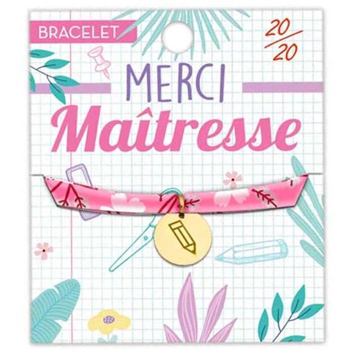 Bracelet 'Merci Maîtresse' rose doré [R1606] rose - Achat / Vente ...