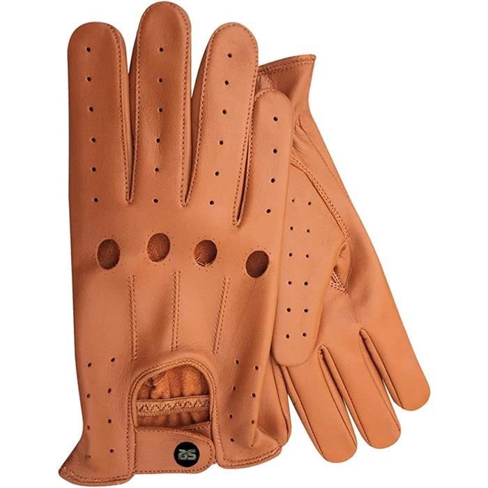 Gants de Conduire en Cuir Sans Doublure et Respirant Pour Homme Style ...