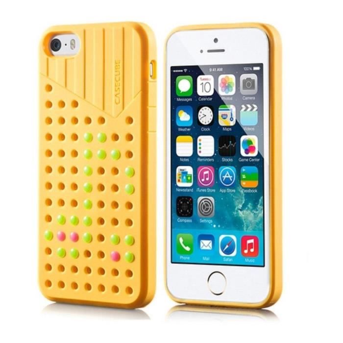 Coque iPhone 5S et 5 Fantaisie Silicone Points colorés, Design, Fun ...
