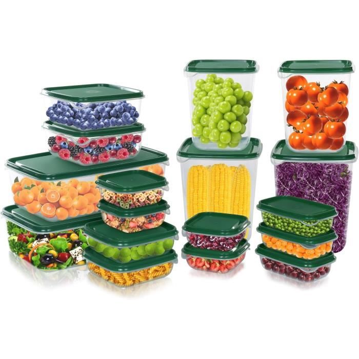 17 Pcs Boîte Alimentaire Set, Reutilisable Plastique Boîtes Avec ...